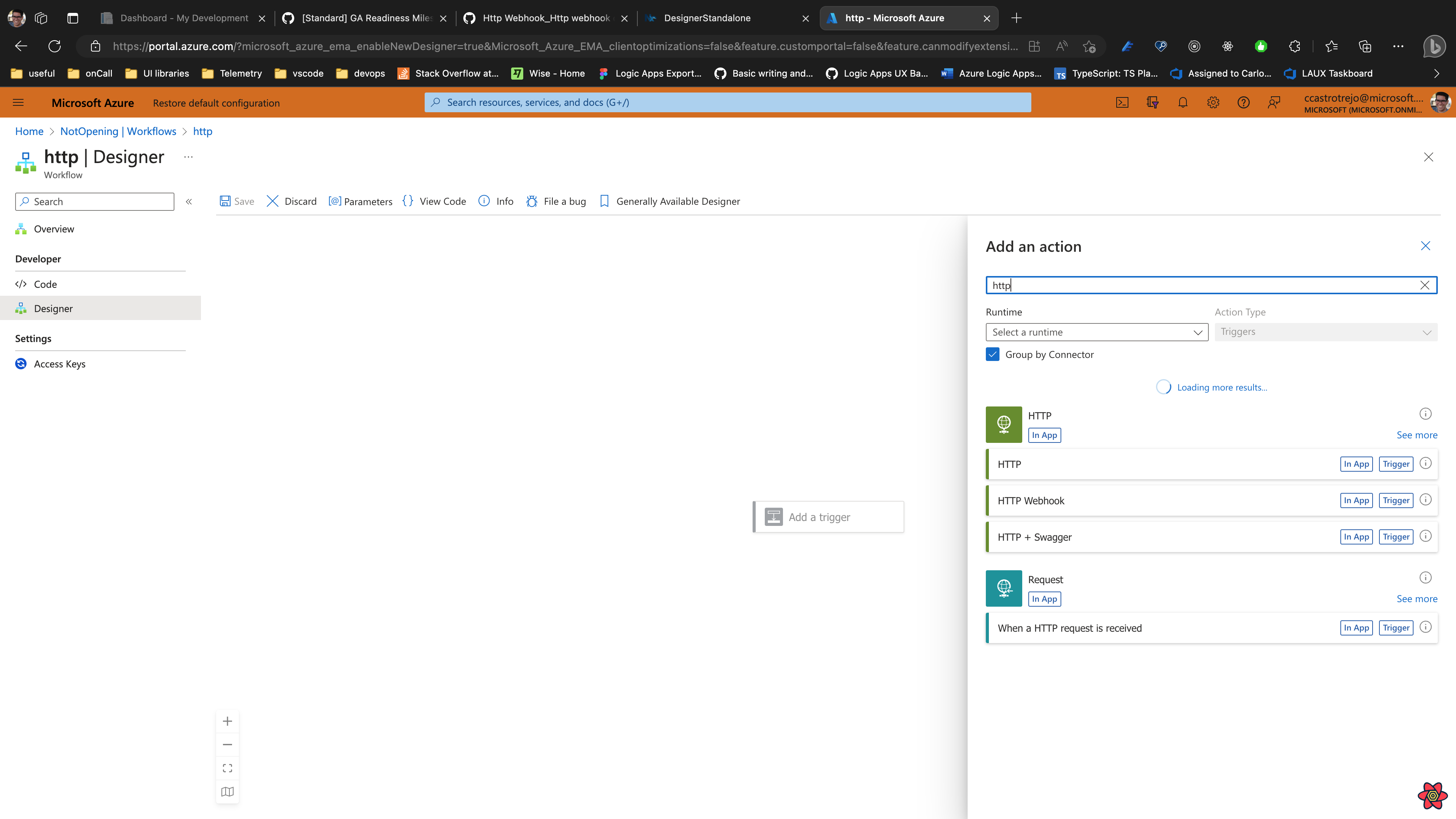 Http Webhook_Http webhook option is not present as trigger and action. · Issue #2230 · Azure ...