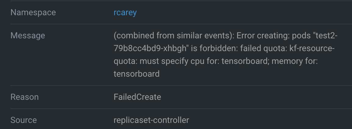 Tensorboard Fails To Launch When The User Profile Specifies Resourcequotaspec · Issue 7077