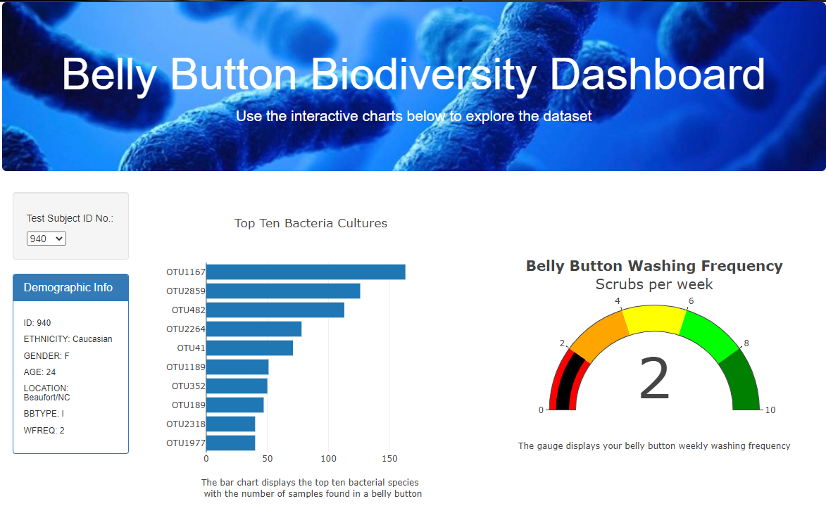 GitHub - aaron-miller1/Belly-Button-Diversity: Analysis with javascript discovering the ...