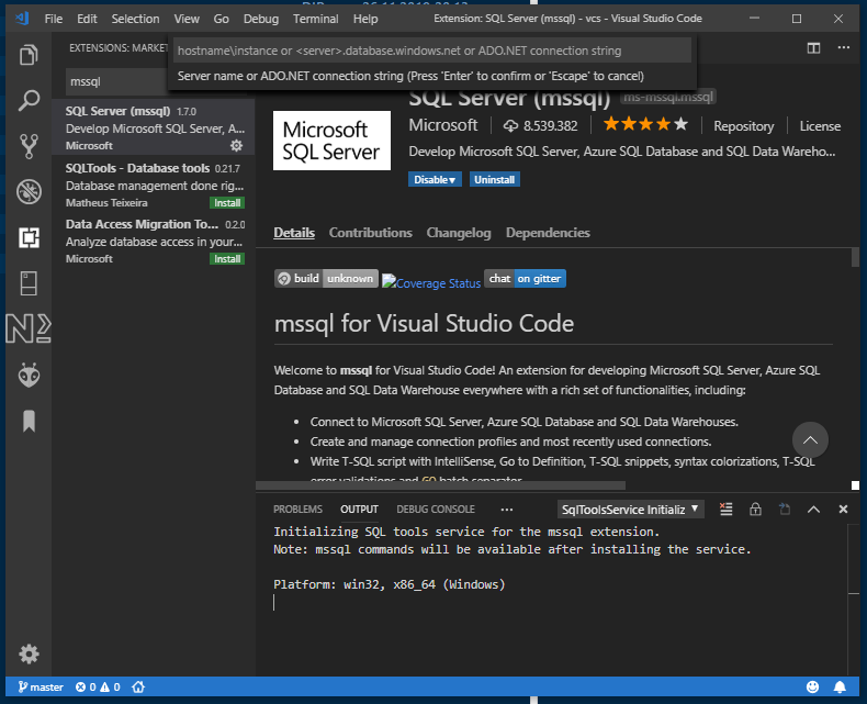 Cannot use this without ADO.NET mssql · Issue #293 · alefragnani/vscode-bookmarks · GitHub