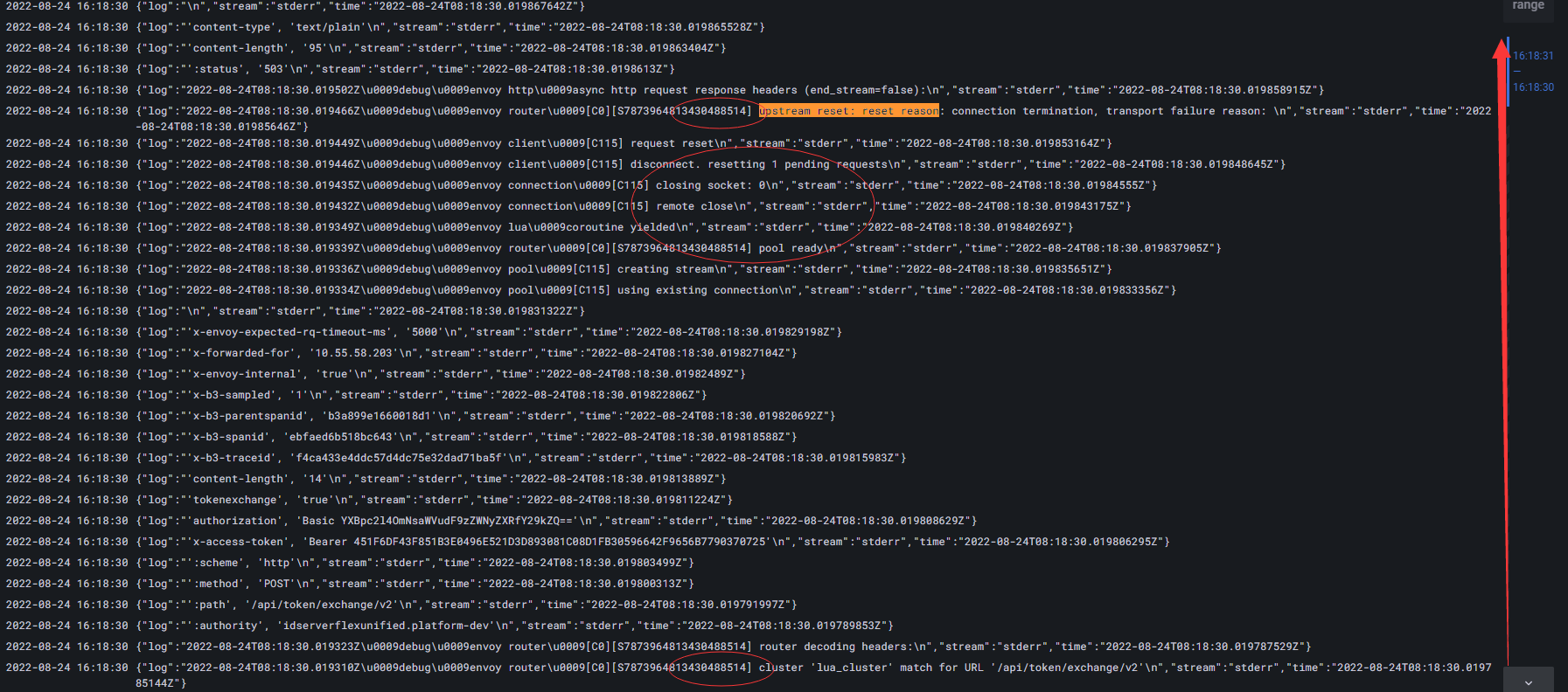 HELP : 503 upstream reset: reset reason: connection termination, transport failure · Issue ...