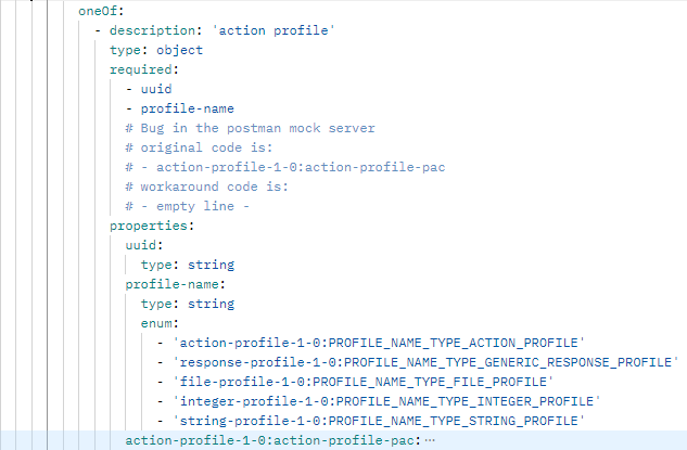 additionalProperties:false property to be added for the action-profile schema of core-model-1-4 ...