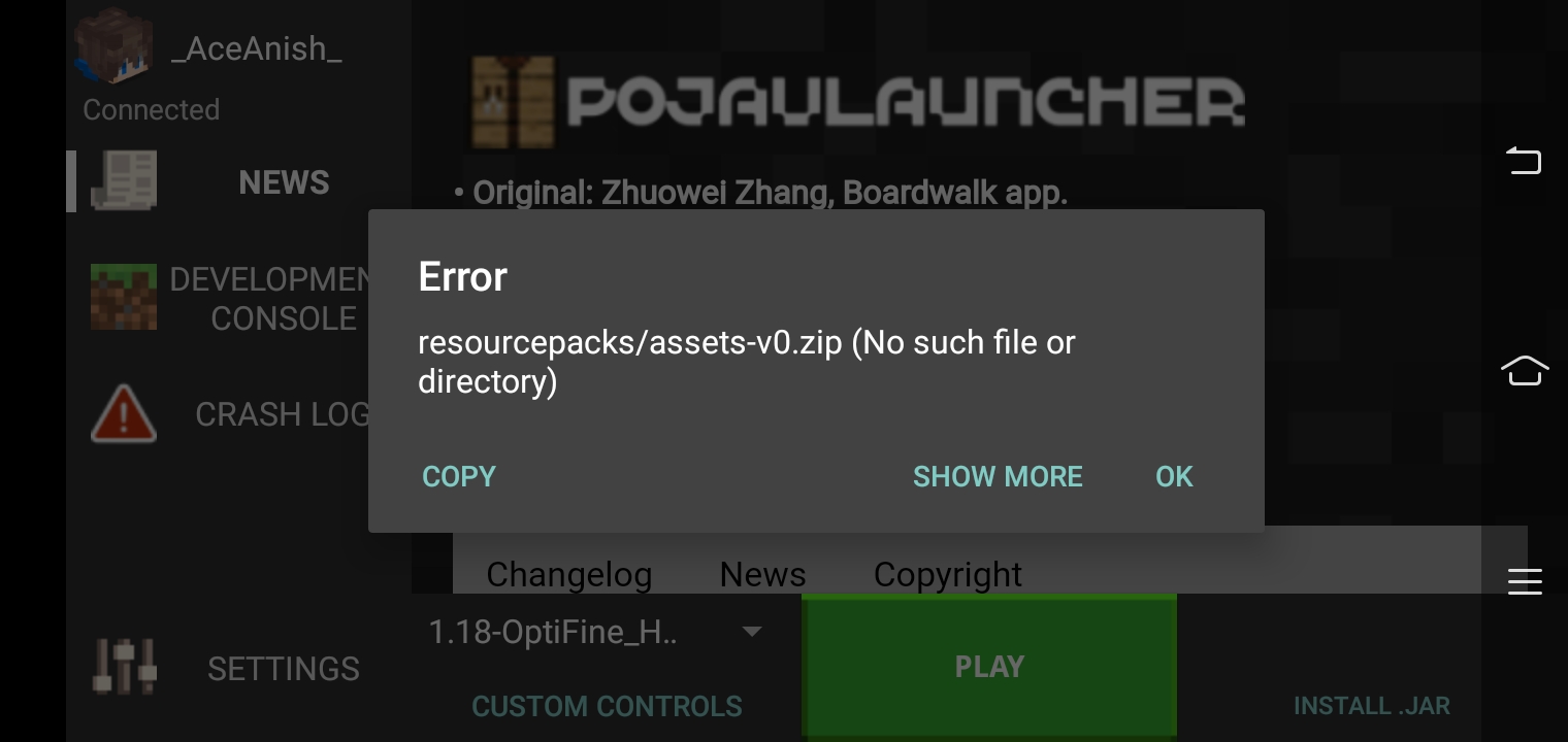 [BUG] assets-v0 zip · Issue #3035 · PojavLauncherTeam/PojavLauncher · GitHub