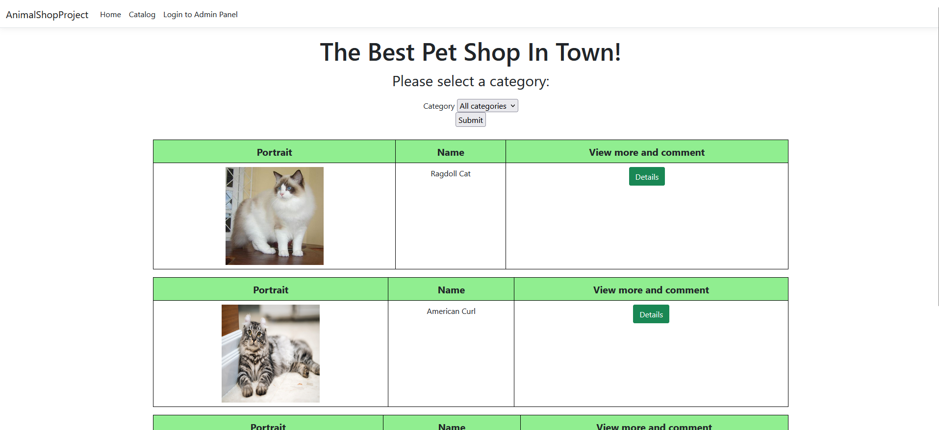 GitHub - InbalBu/AnimalPetShop: Pet Shop Programmed in ASP.Net, MVC.