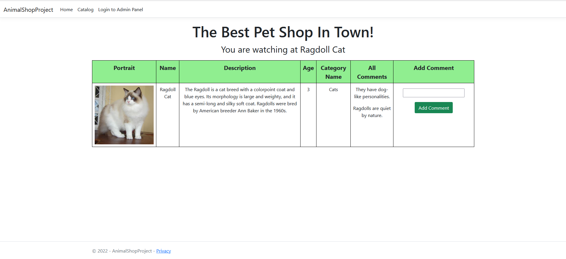 GitHub - InbalBu/AnimalPetShop: Pet Shop Programmed in ASP.Net, MVC.
