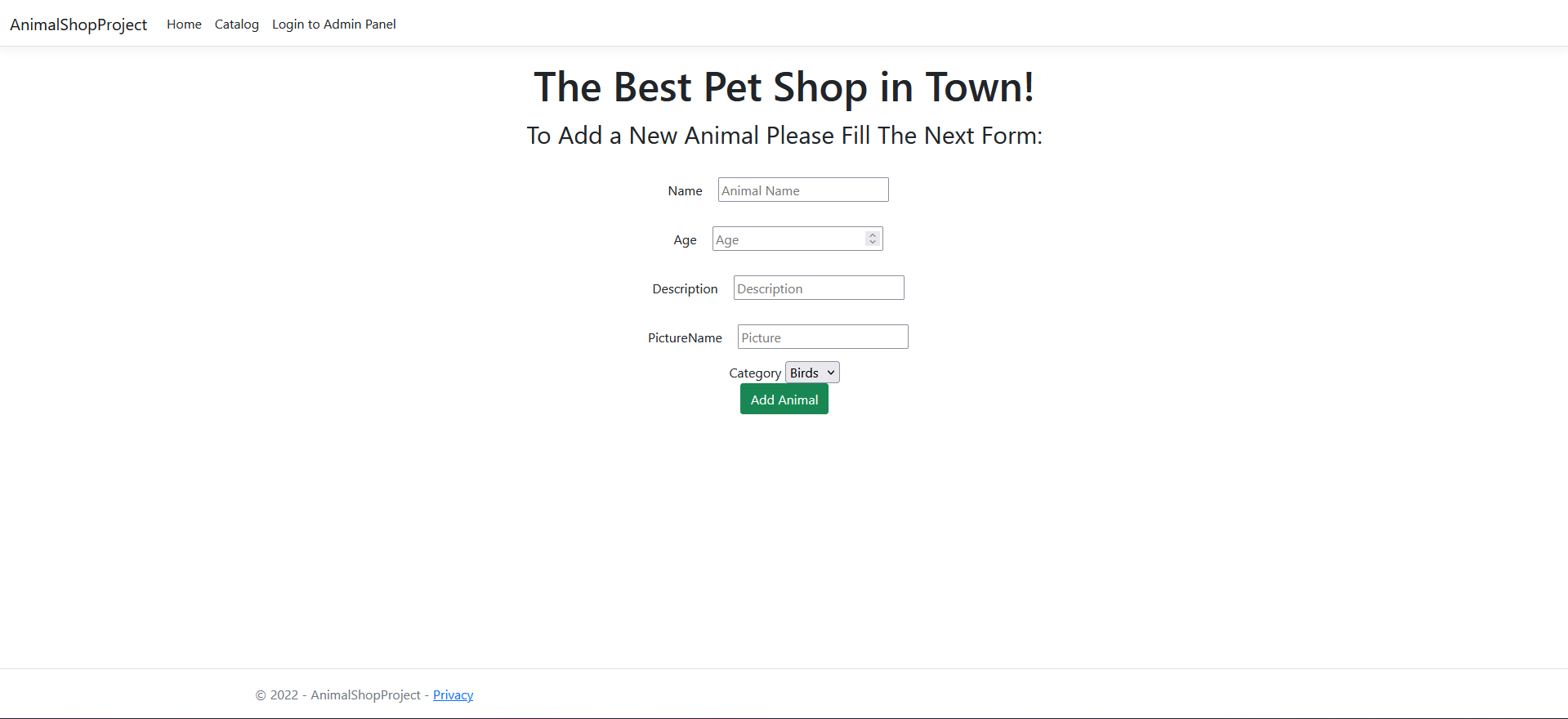 GitHub - InbalBu/AnimalPetShop: Pet Shop Programmed in ASP.Net, MVC.