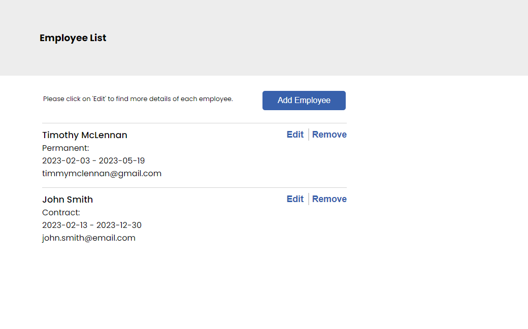 GitHub - Tim-Mclennan/Employee-List