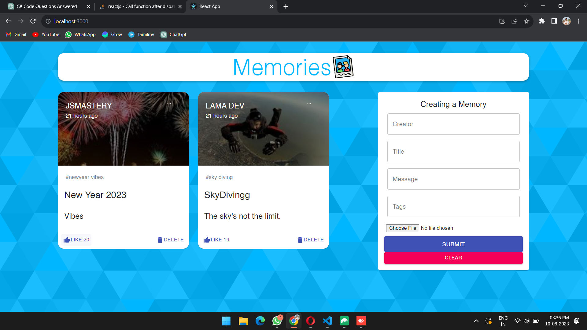 likeCount dispatch hook not working · Issue #171 · adrianhajdin/project_mern_memories · GitHub