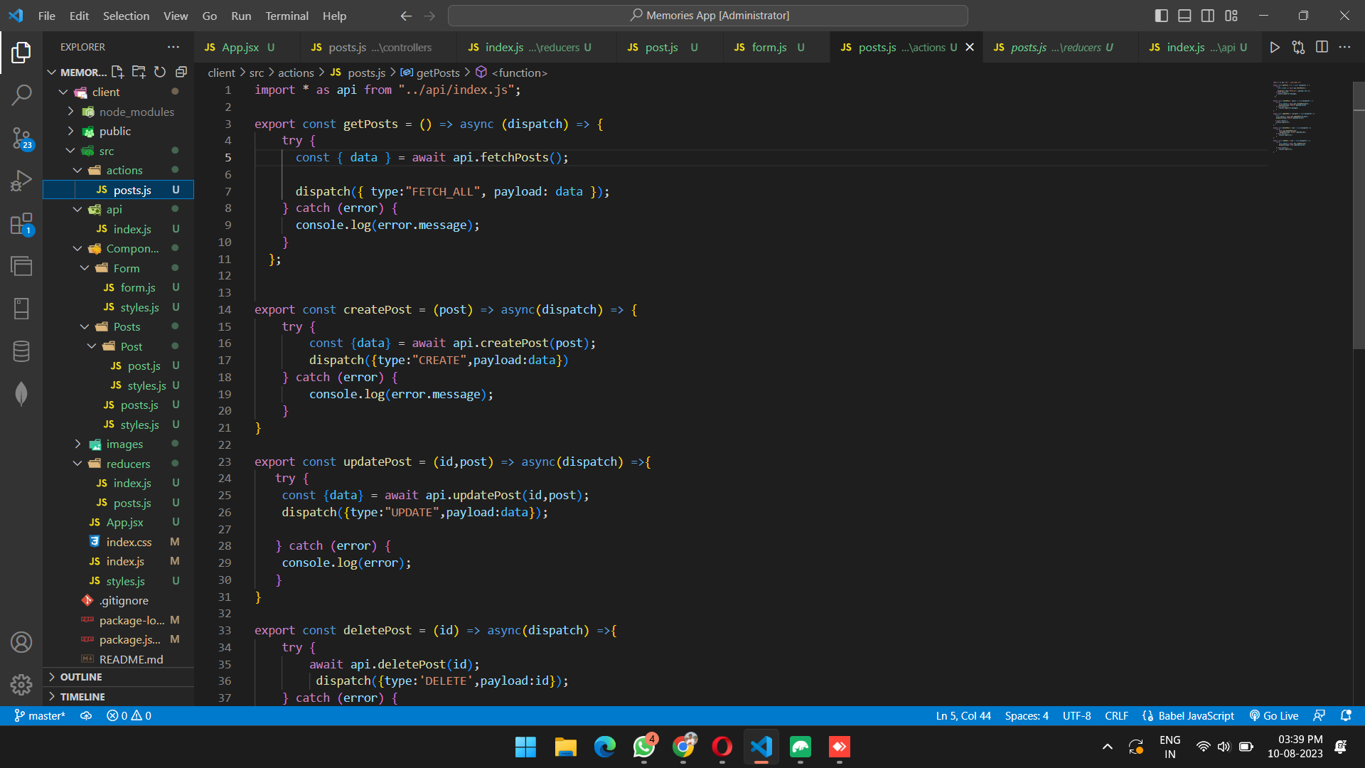 likeCount dispatch hook not working · Issue #171 · adrianhajdin/project_mern_memories · GitHub