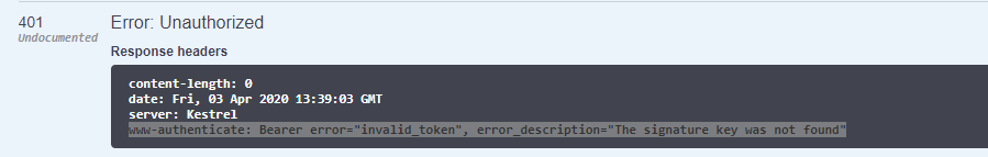 The second added auth service, doesn't get automatically the Signing keys for validate incoming ...