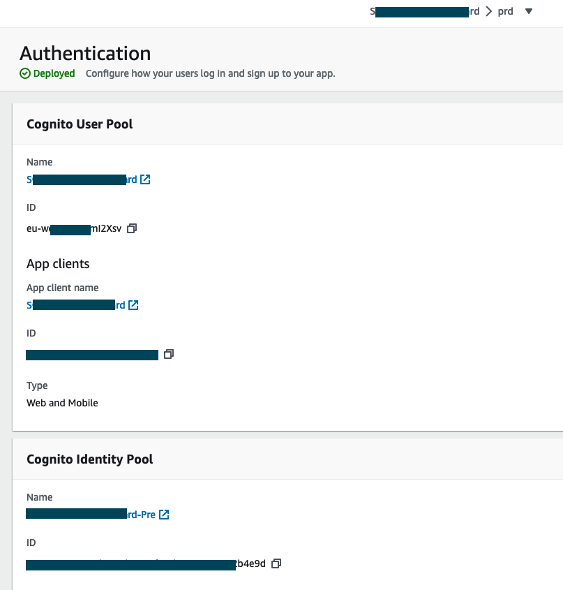 Unable to link different Cognito User Pools to different environments within same app · Issue ...