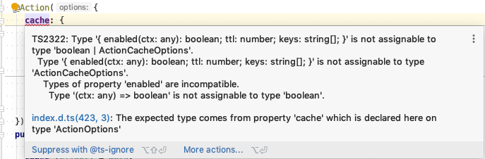 [Typescript] ActionCacheOptions incorrect interface declaration · Issue #677 · moleculerjs ...