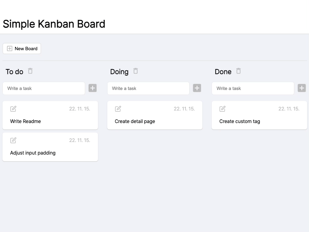 GitHub - nujeyh/simple-kanban-board: Simple Kanban Board with Drag and Drop