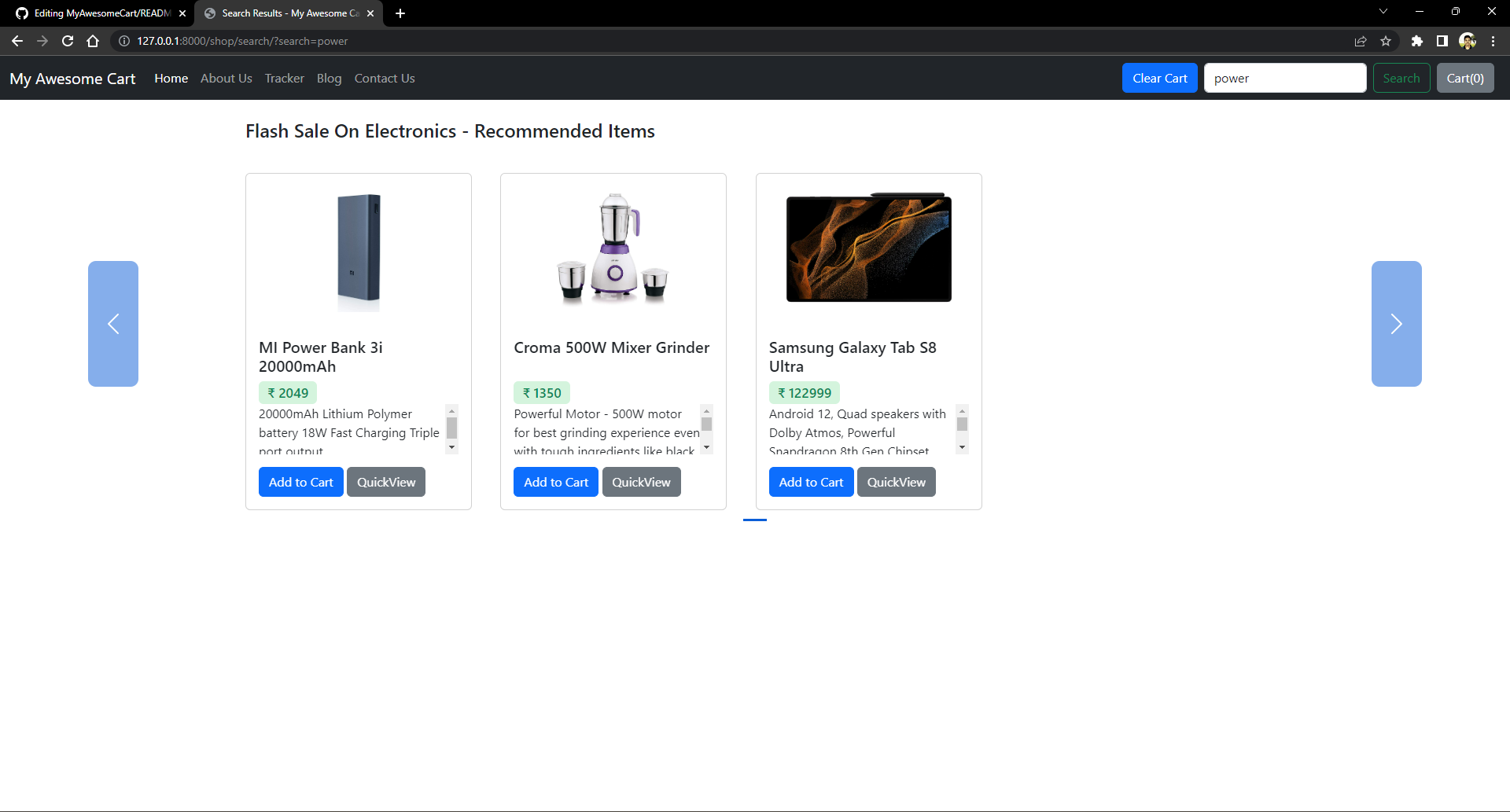 GitHub - sohamw03/MyAwesomeCart: eCommerce website created with Django