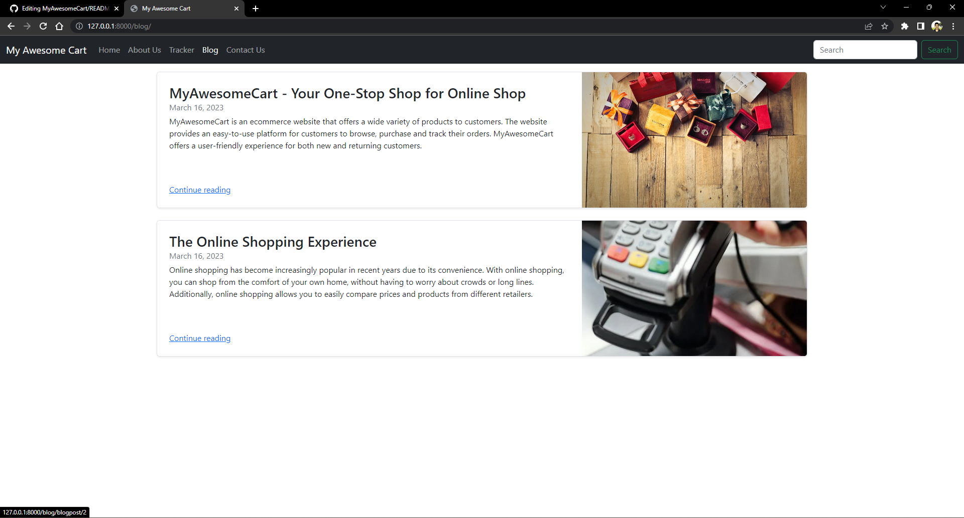 GitHub - sohamw03/MyAwesomeCart: eCommerce website created with Django