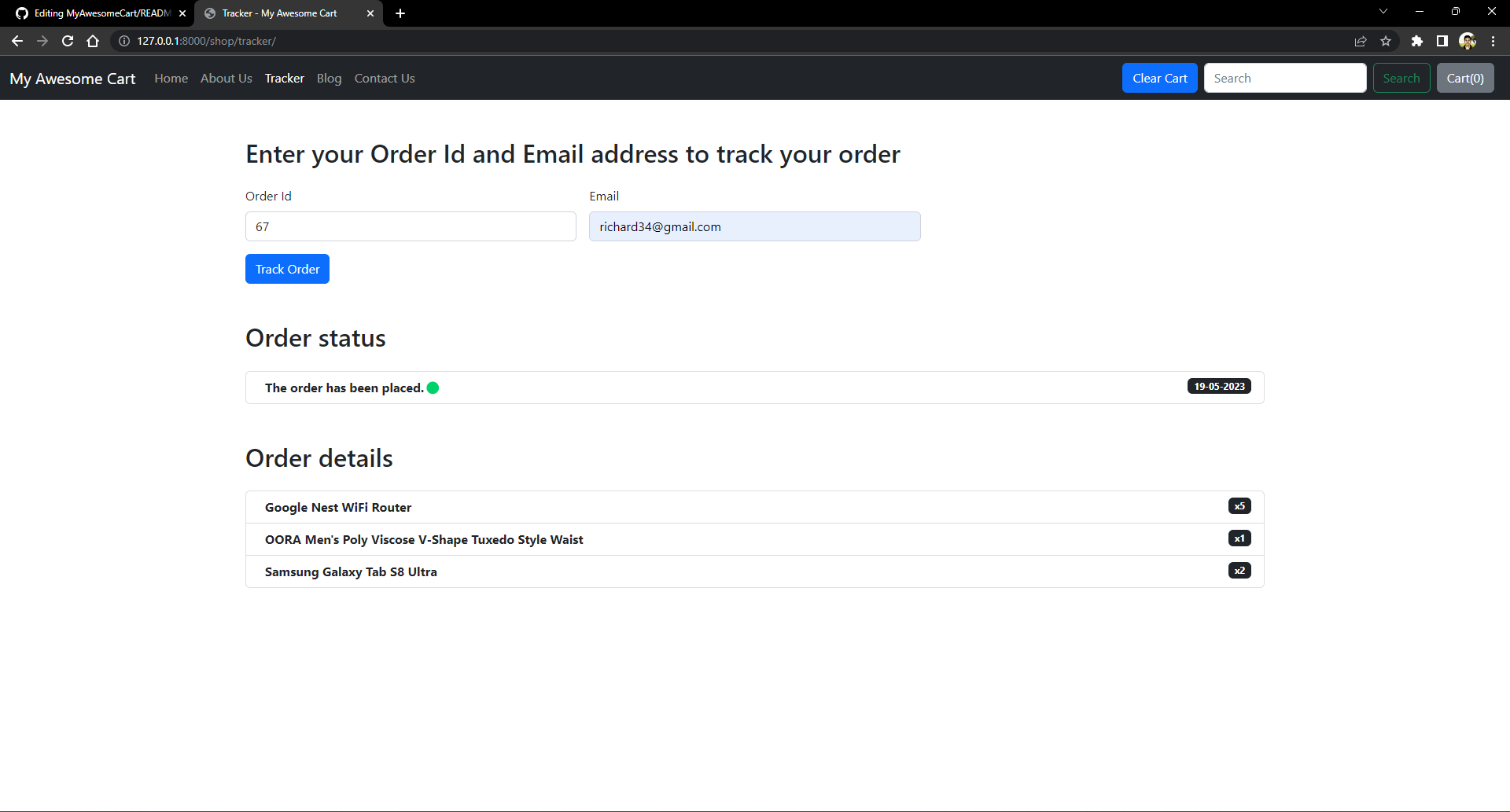 GitHub - sohamw03/MyAwesomeCart: eCommerce website created with Django