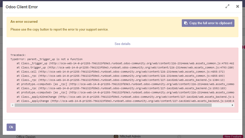 Advanced search module: select user from pop up "Assigned to" Fail (TypeError: parent._trigger ...