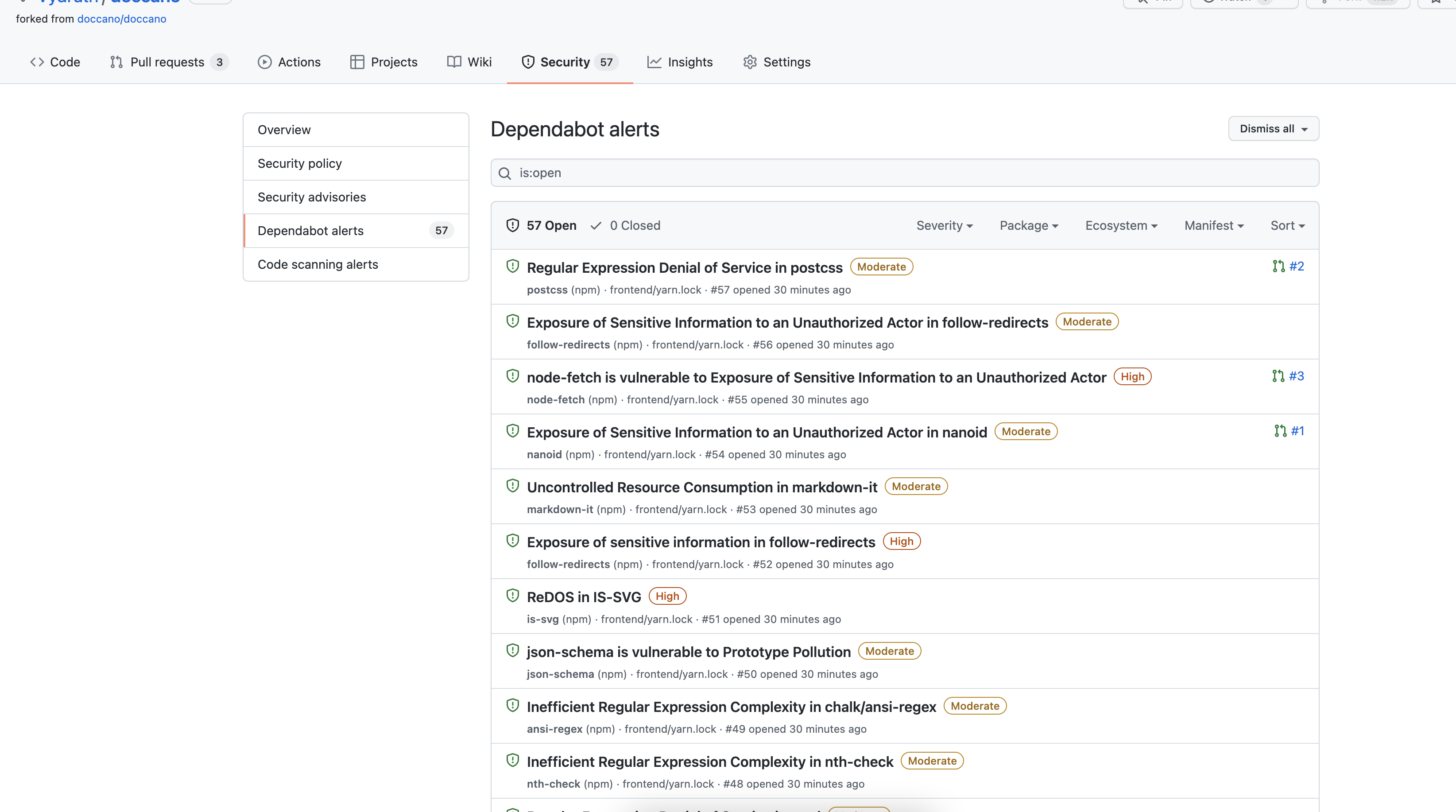 Known Vulnerabilities on Doccano - Dependabot install recommended. · Issue #1702 · doccano ...