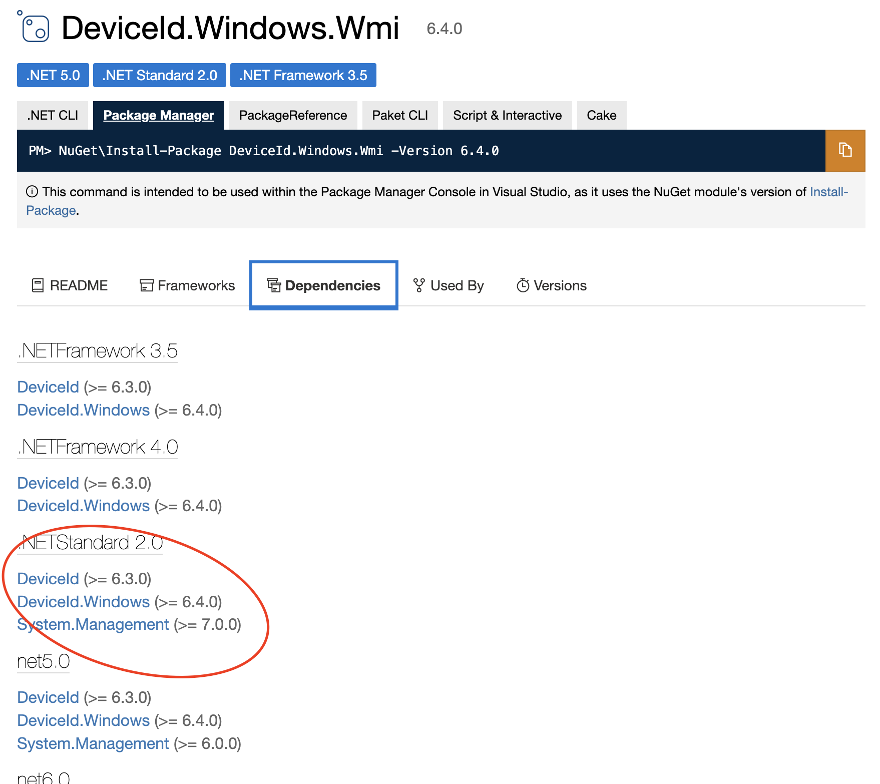 Downgrade the System.Management dependency to version 6 for .net standard 2.0 · Issue #73 ...