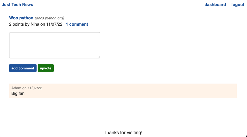 GitHub - nmsiegel1/python-newsfeed: A tech-news website where users can post articles, comment ...