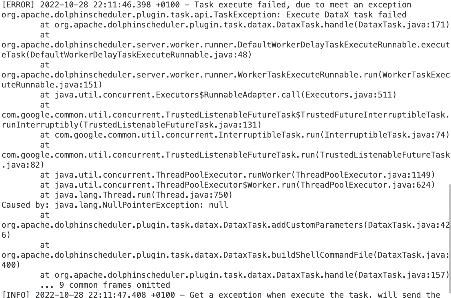 Bug Datax Task Error Datax Cannot Run Tasks On Version 310 1224