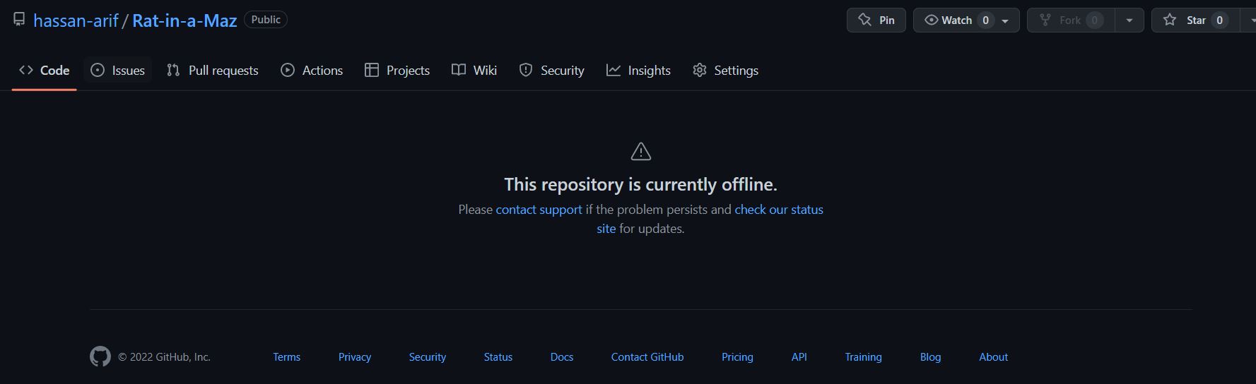 Error: This Repository is currently Offline · community · Discussion ...