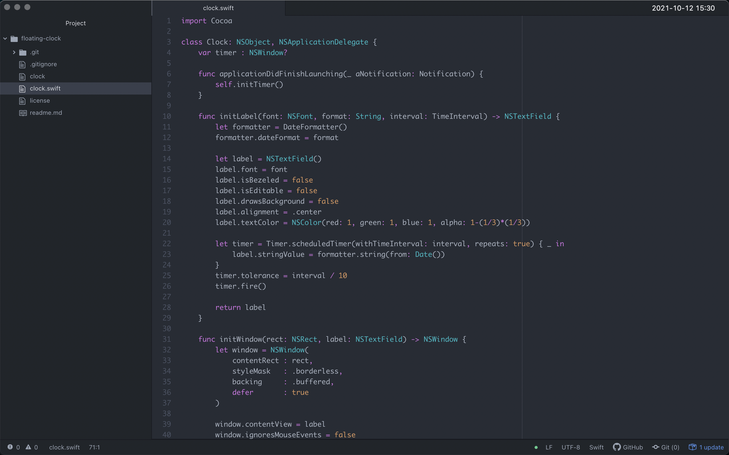 GitHub - supermario/osx-floating-clock: A simple draggable clock ...