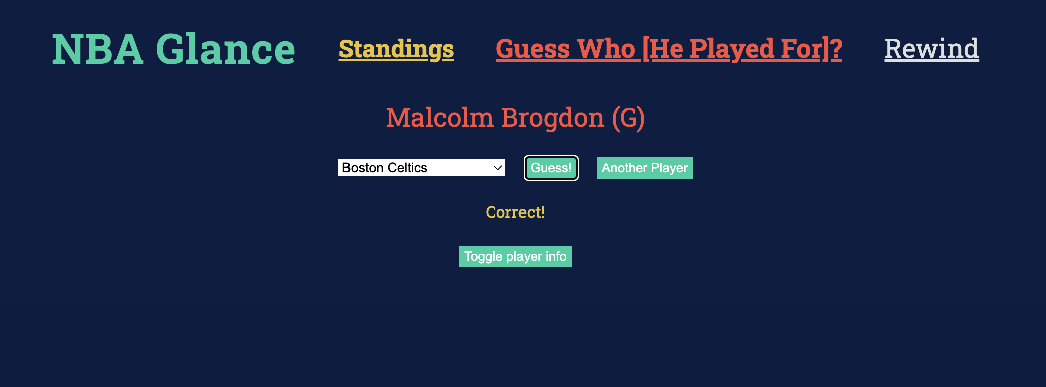 GitHub - dyhliang/nba-glance: A ReactJS app that shows NBA scores, stats, and standings, and more.