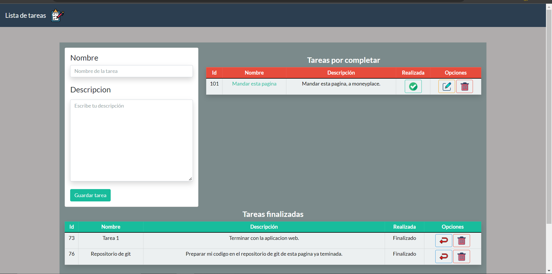 GitHub - LuisManuelXD/listaTareas: Aplicacion web sobre una lista de tareas con ajax