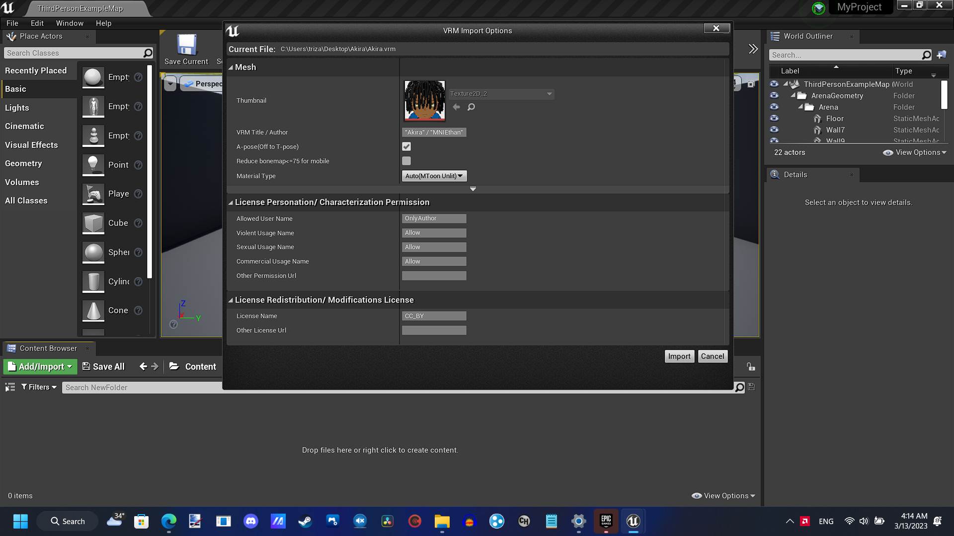 The mesh and some textures will not load on import · Issue #254 · ruyo/VRM4U · GitHub