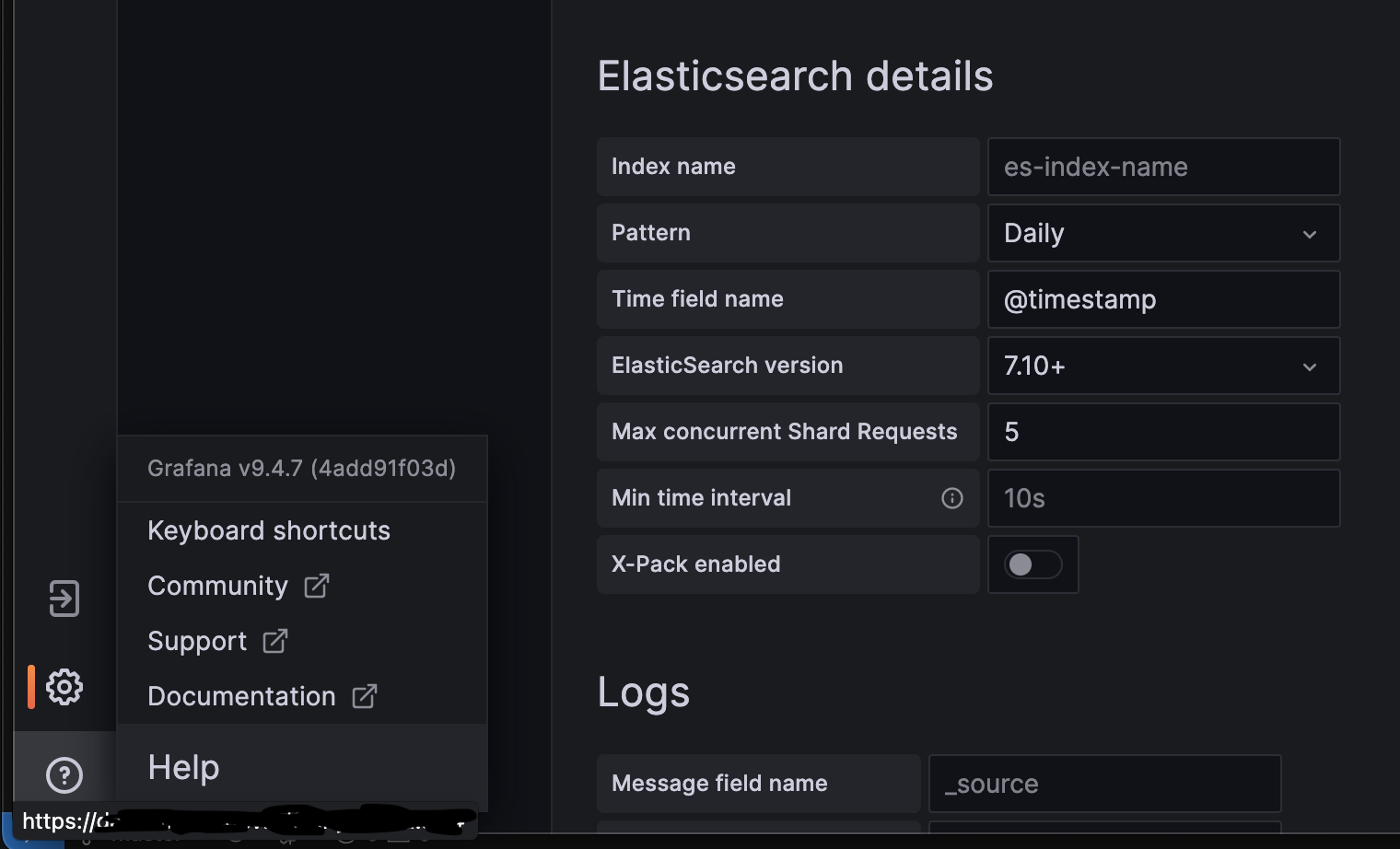 Datasource ElasticSearch Index field not filled in Grafana version 9.4.7 · Issue #2306 · grafana ...