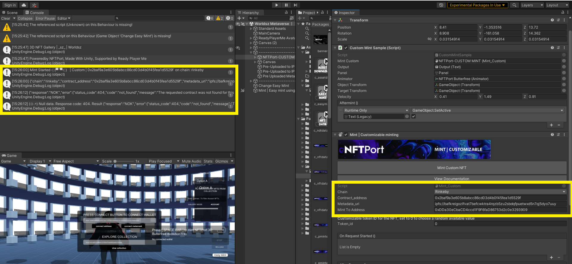 How do I register NFT with multiple accounts in one collection? · Issue #3 · nftport/sample ...