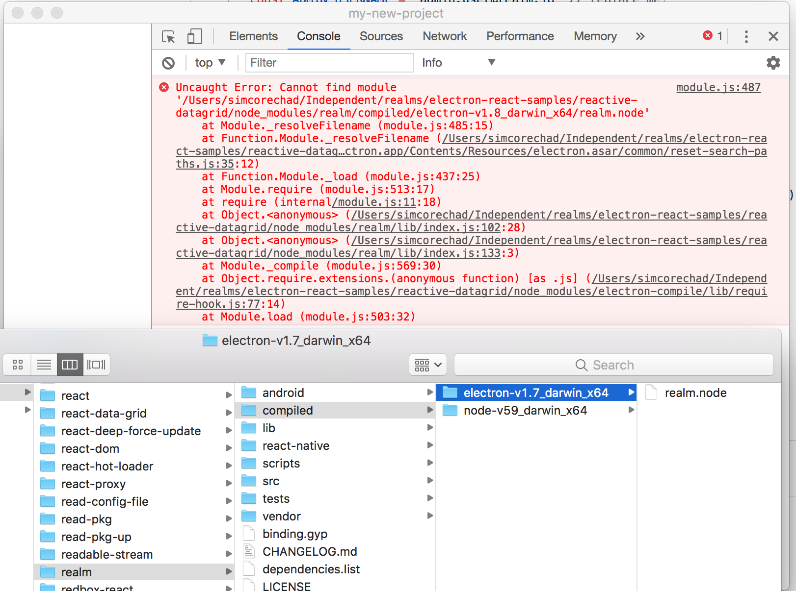 can't get samples working · Issue #1 · realm/electron-react-samples ...