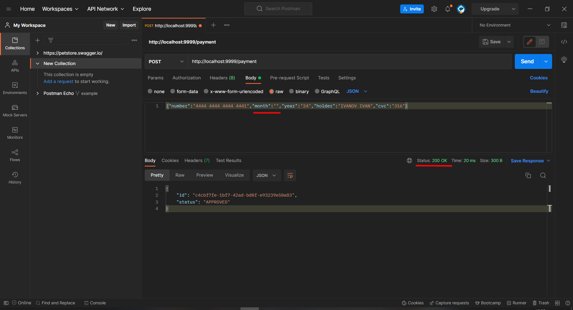 Статус 200 на API запрос оплаты/кредита "Путешествия дня" с неполным телом · Issue #3 ...