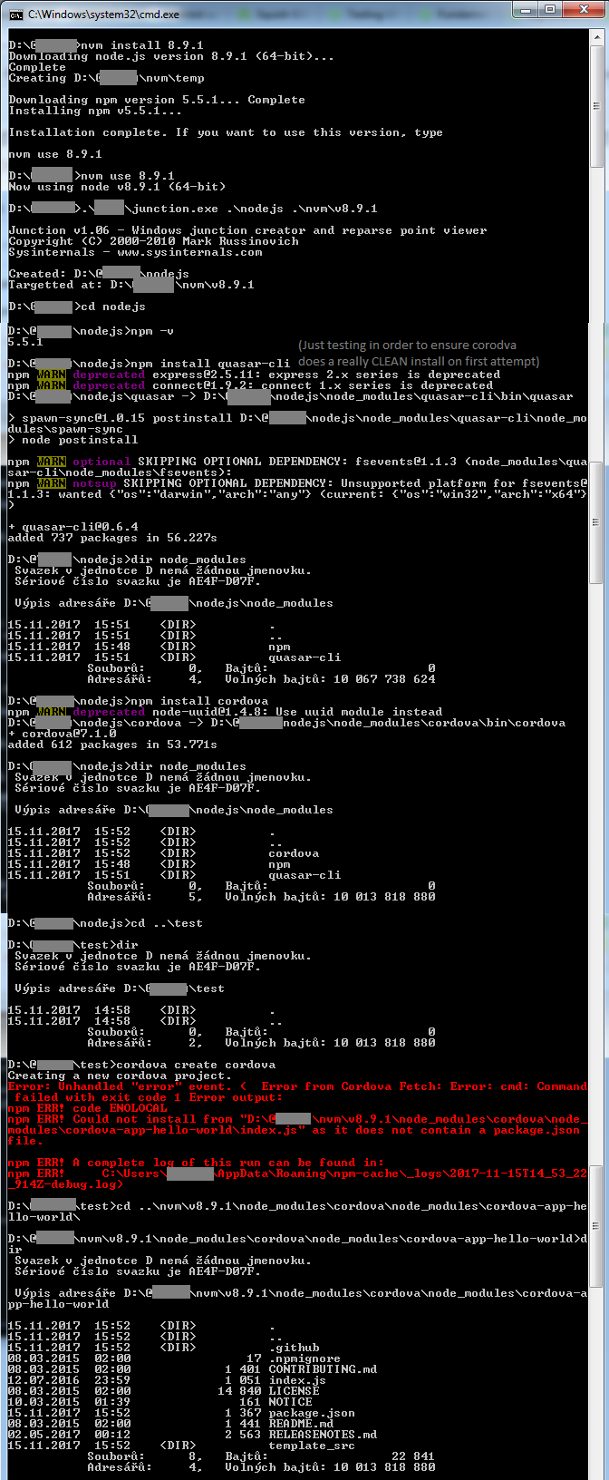 quasar wrap not working - error: Could not install from (path_of_nodejs_modules) as it does not ...