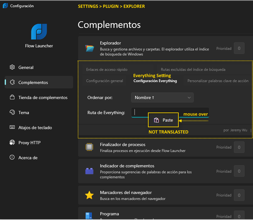 Bug Graphical Interface Fl 11006354 Spanish Language · Issue 1656 · Flow Launcherflow 