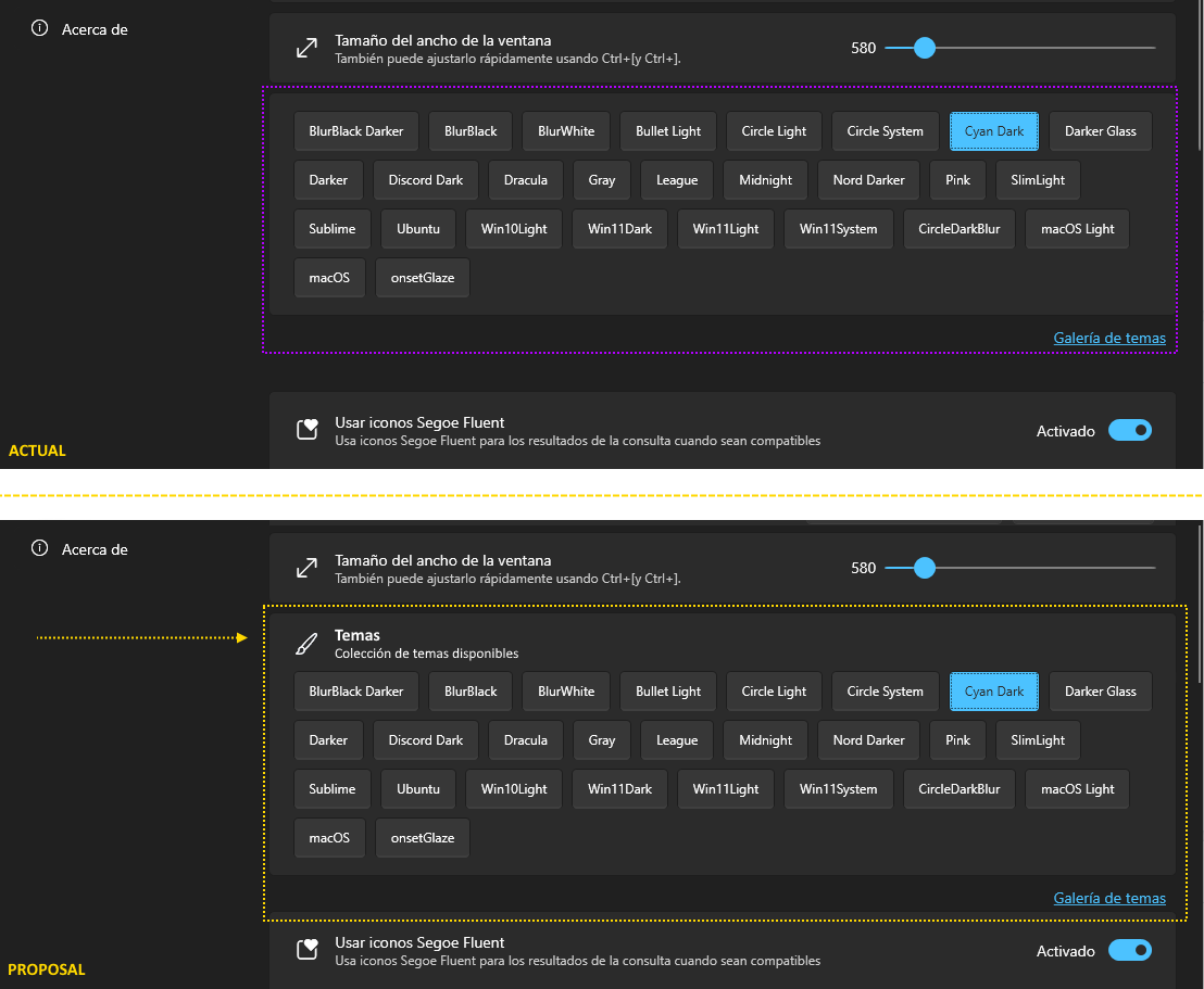 PROPOSAL. Set title in themes section · Issue #1934 · Flow-Launcher ...