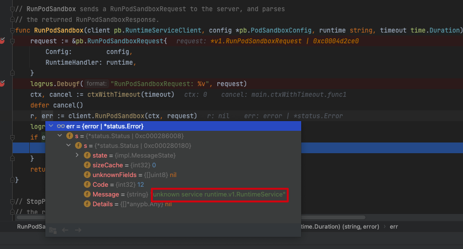 unknown service runtime.v1.RuntimeService. how containerd user CRI runtime.v1.RuntimeService ...