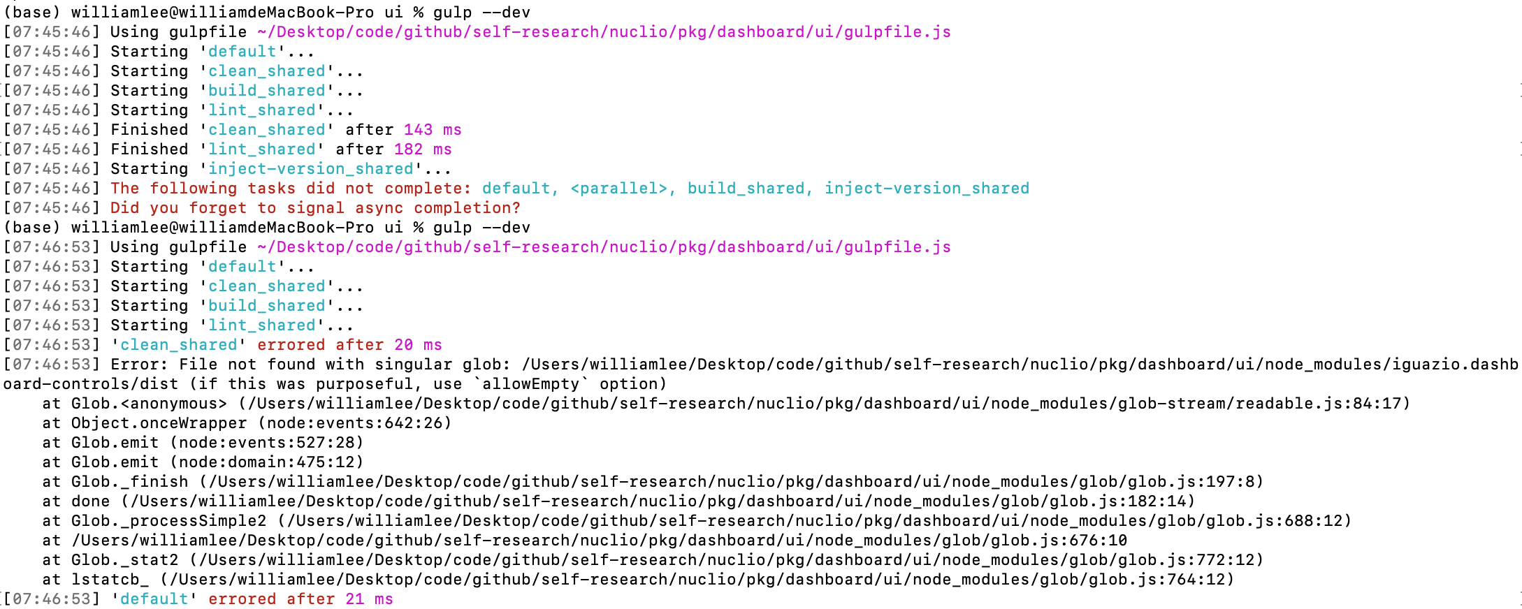 TypeError: gulp.hasTask is not a function · Issue #2562 · nuclio/nuclio · GitHub