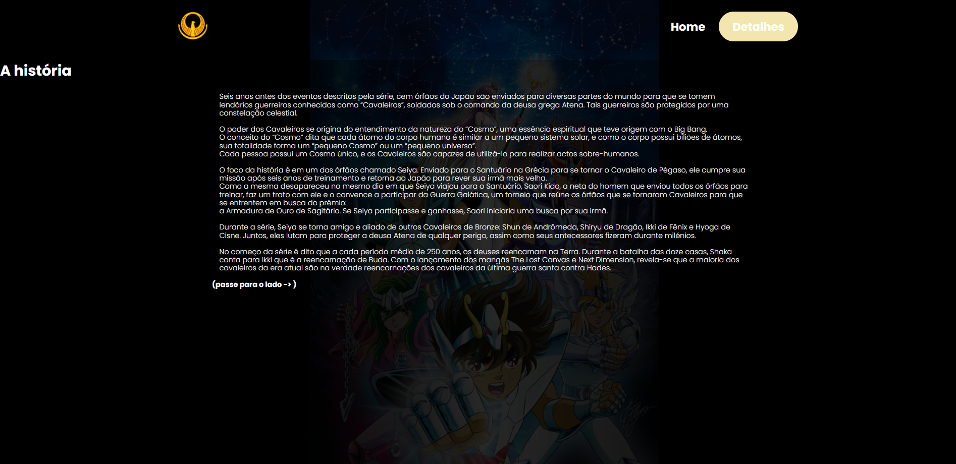 GitHub - BiancaMoretto/Projeto-Saint-Seiya