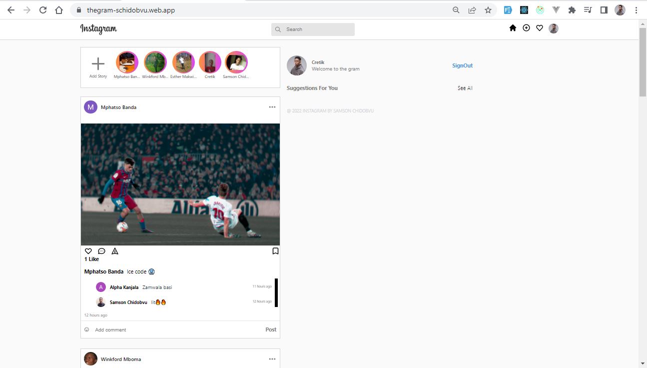 GitHub - schidobvu/instagram-clone-schidobvu: React Js | Firebase Instagram Clone