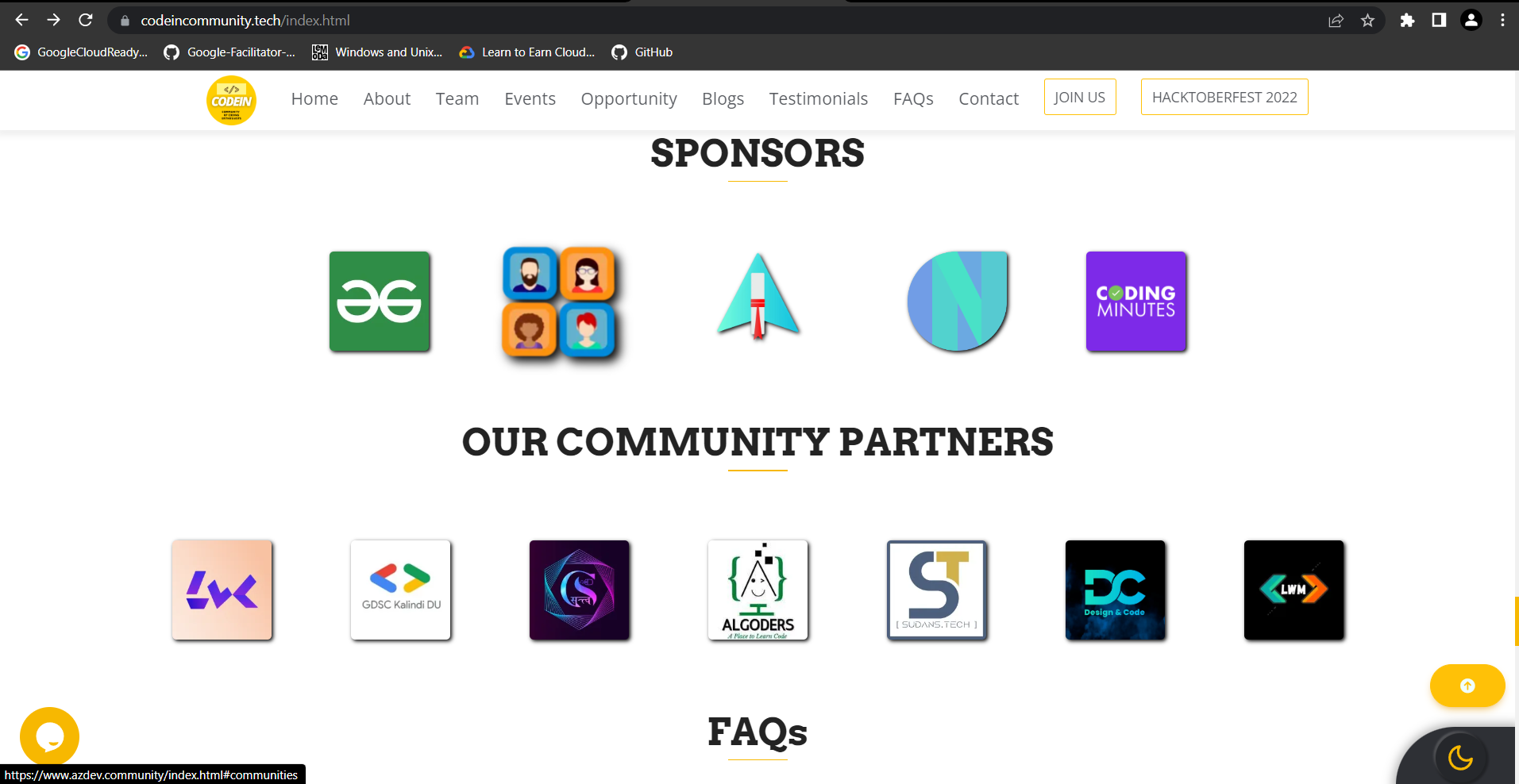 Azdev Sponser Link Not Working · Issue 552 · Sauravmukherjee44codein Community Website · Github 1164