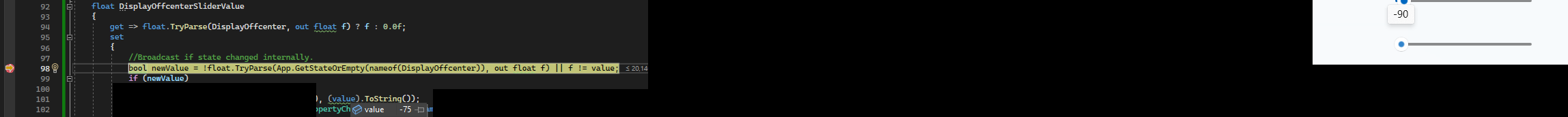 Sliders bind incorrect floats if moved quickly. · Issue #8914 · microsoft/microsoft-ui-xaml · GitHub