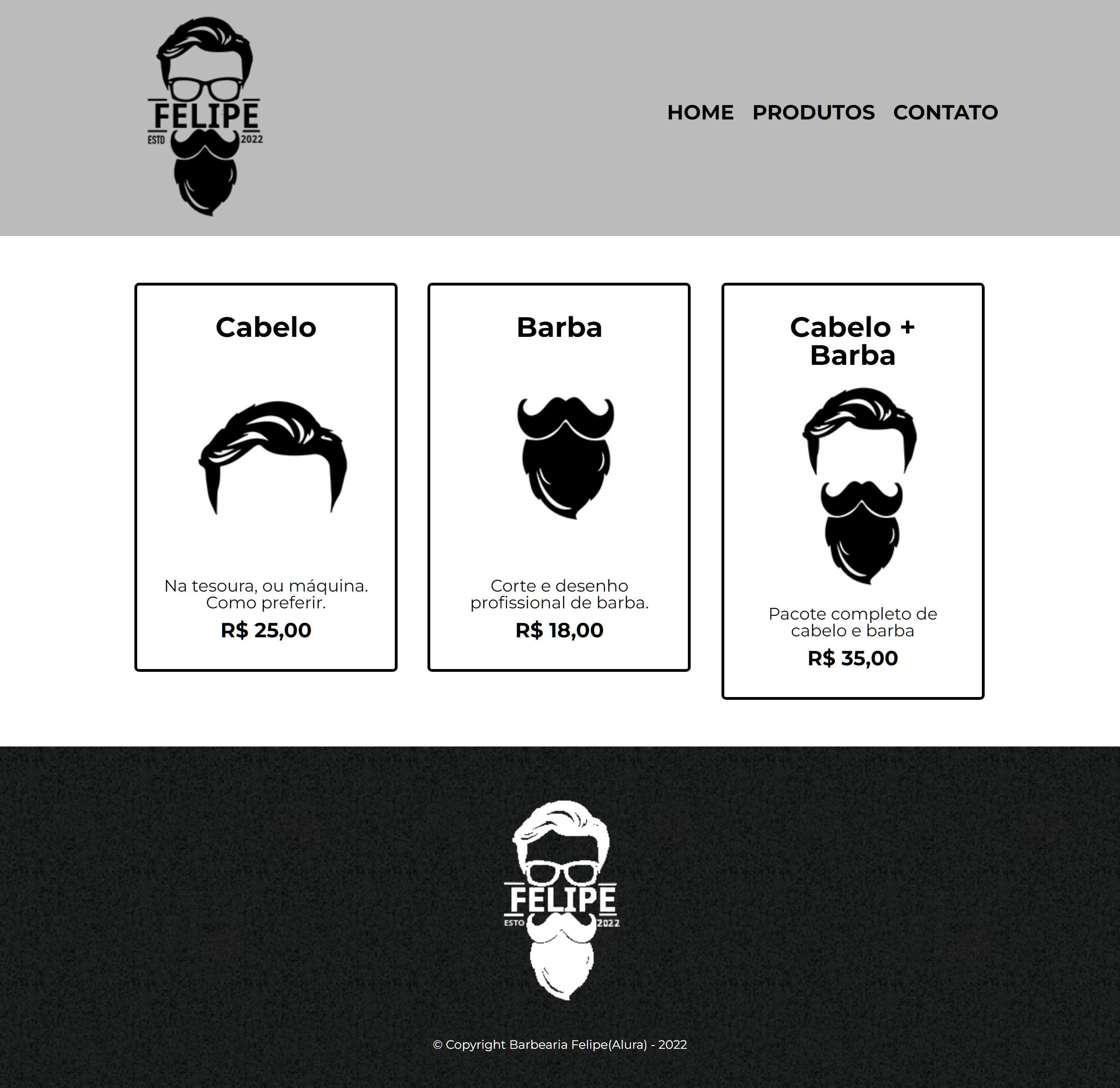 GitHub - LipePLima/Projeto-Barbearia: Projeto do curso de HTML e CSS da Alura