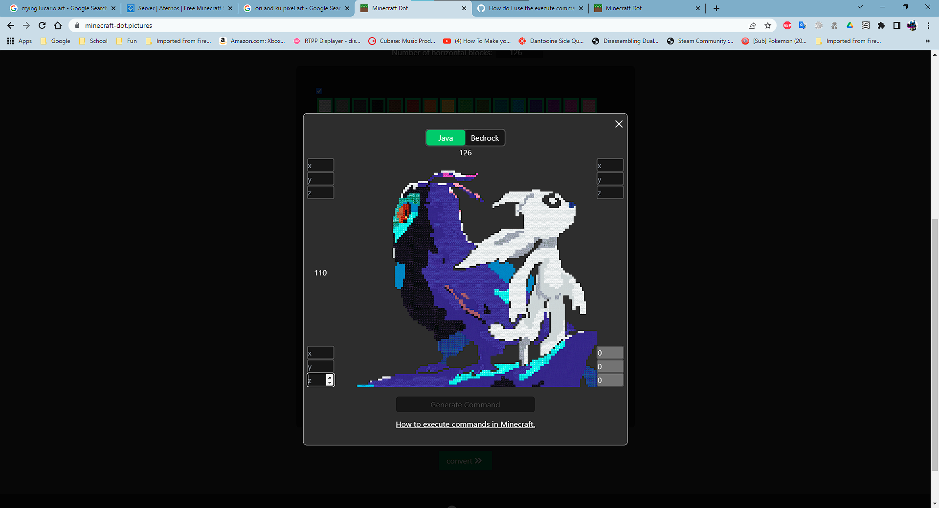 How do I use the execute command button? · Issue #9 · kult0922/minecraftDot · GitHub