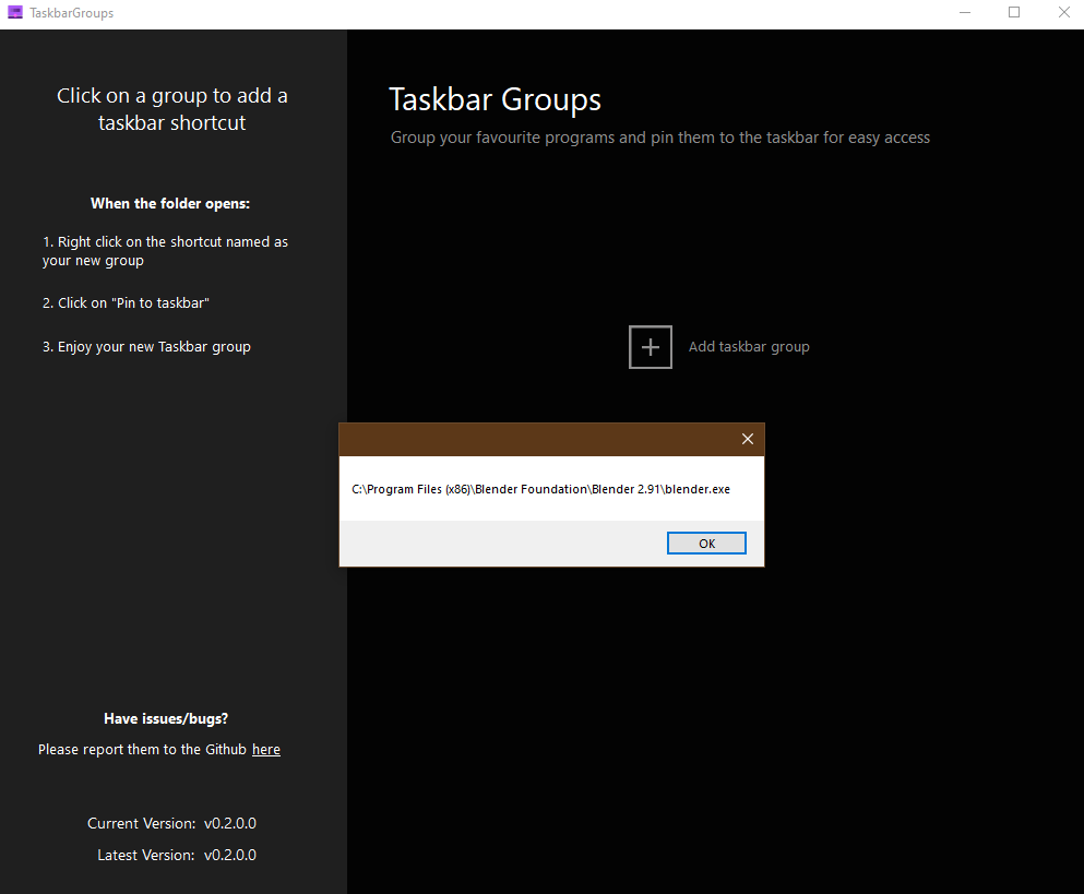 App despises blender? · Issue #297 · tjackenpacken/taskbar-groups · GitHub