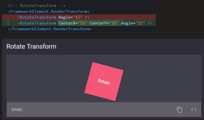[Gallery][iOS/Android/Wasm/Skia.Gtk]Transforms- Rotated box for 'Rotate Transform' option is ...