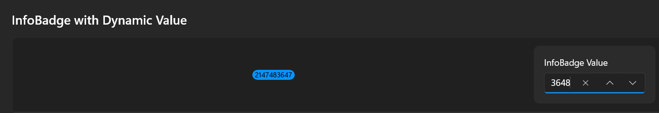 [Gallery][Skia.Gtk/Wasm]Infobadge- Type InfoBadge integer value greater than 999, it always ...