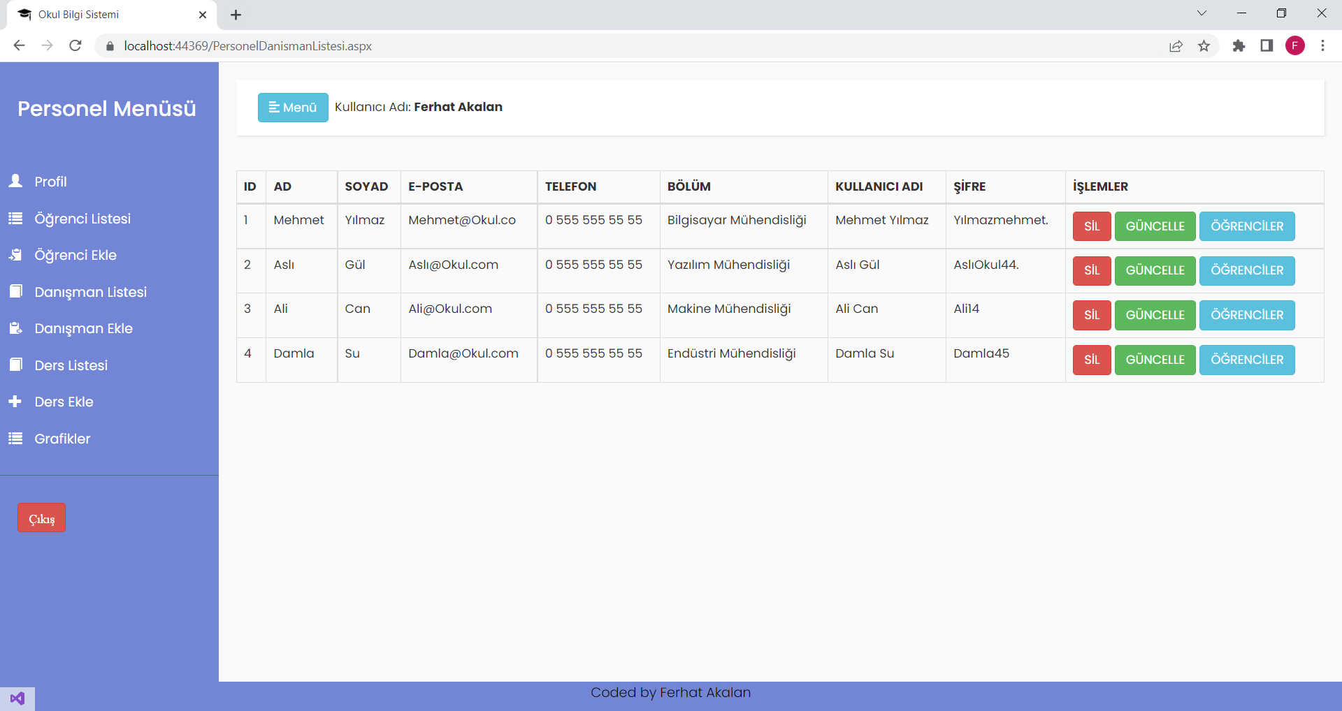 GitHub - FerhatAkalan/School-Management-Project: ASP.NET ile okul otomasyon projesi.