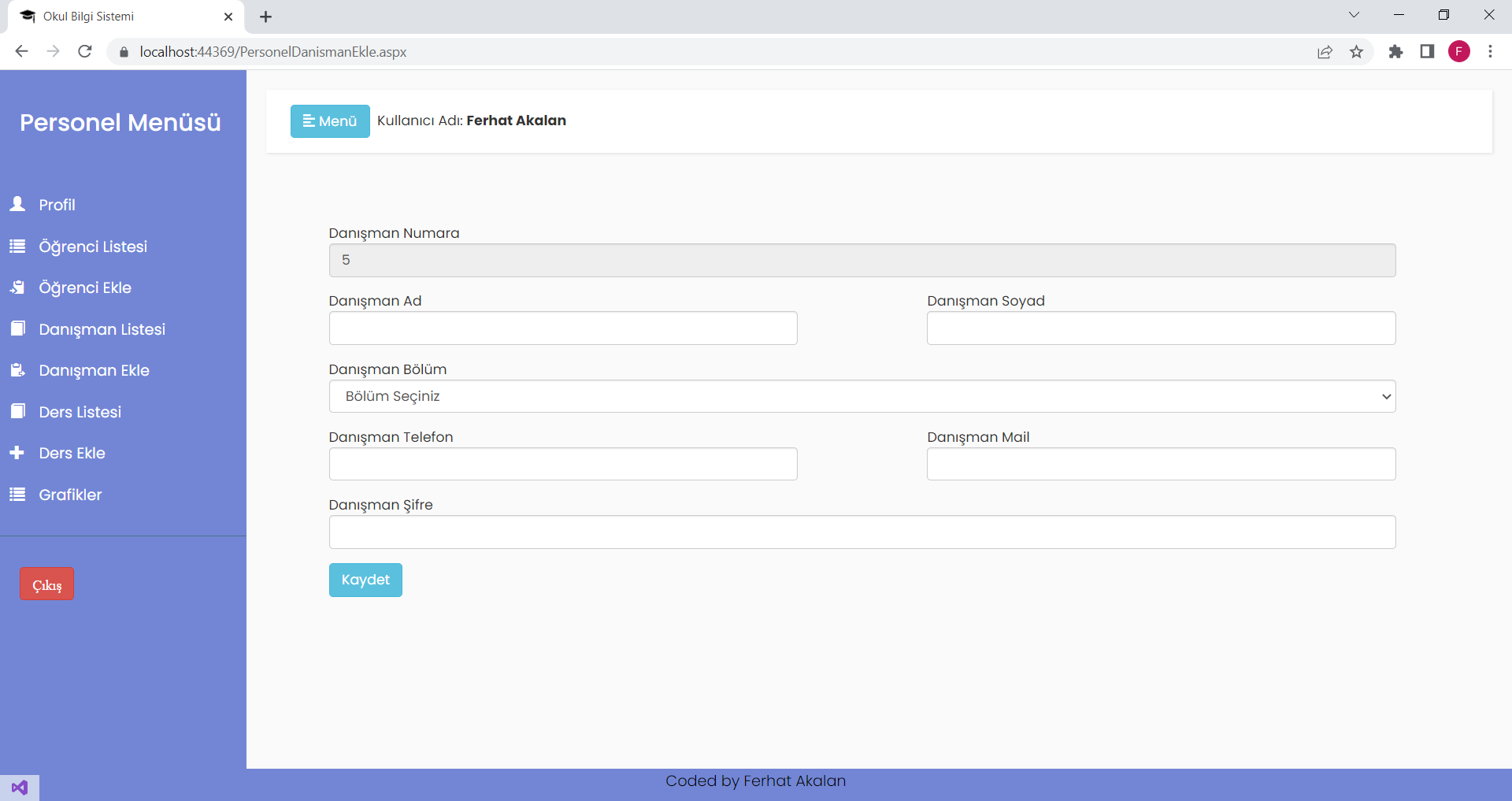 GitHub - FerhatAkalan/School-Management-Project: ASP.NET ile okul otomasyon projesi.